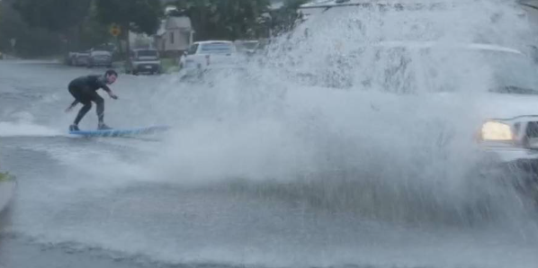 Ventura County Surfers Brave Rainstorm, Turn Flooded Streets into a ...