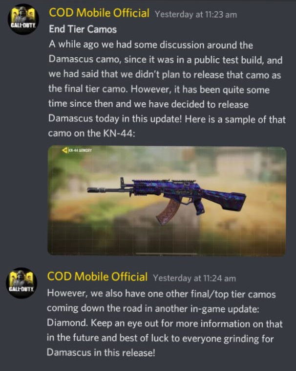 Call of Duty Mobile Releases Final Camo and Announces Another ...