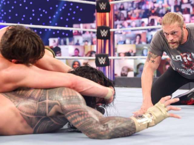 BREAKING: WWE Announces Triple Threat Match between Roman Reigns, Edge ...