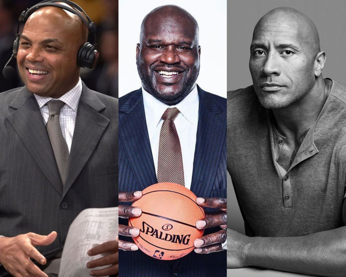 “260 Lb Man” Dwayne Johnson Dwarfed by Charles Barkley and Shaquille O ...
