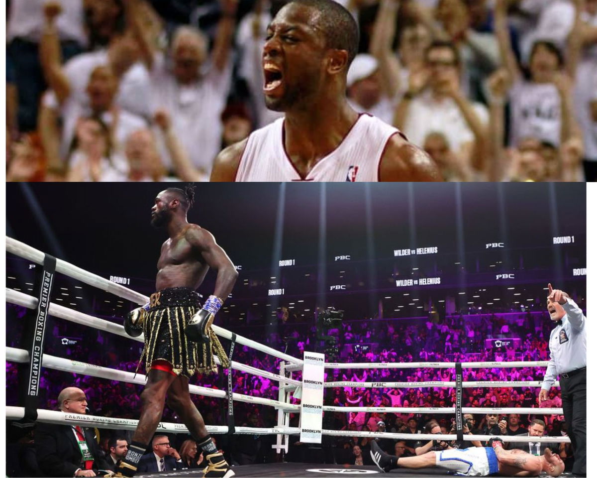 3X NBA Champion Dwyane Wade Reacts as Robert Helenius Kisses the Canvas ...